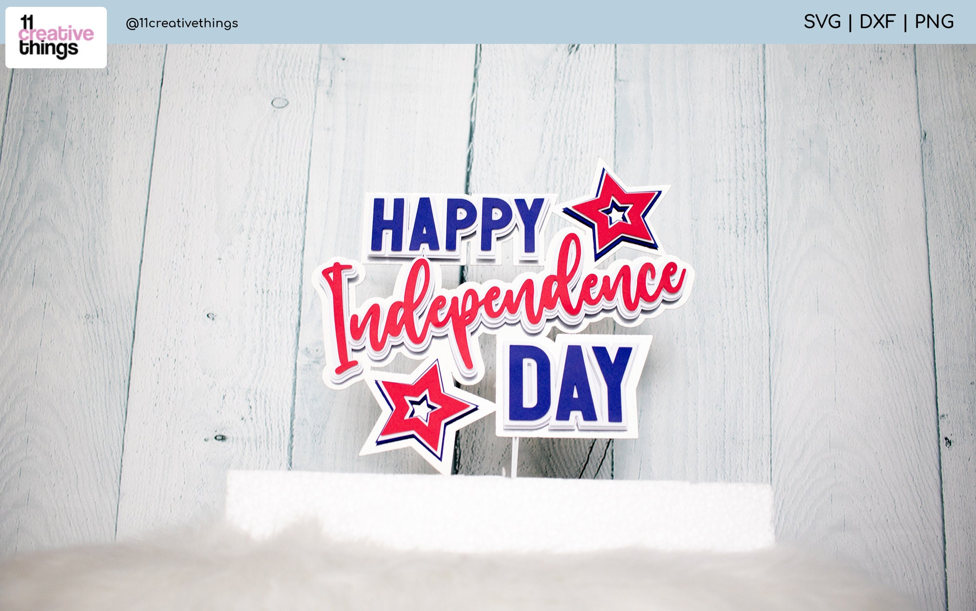 Happy Independence Day Cake Topper SVG Cut File 4th of July - Etsy