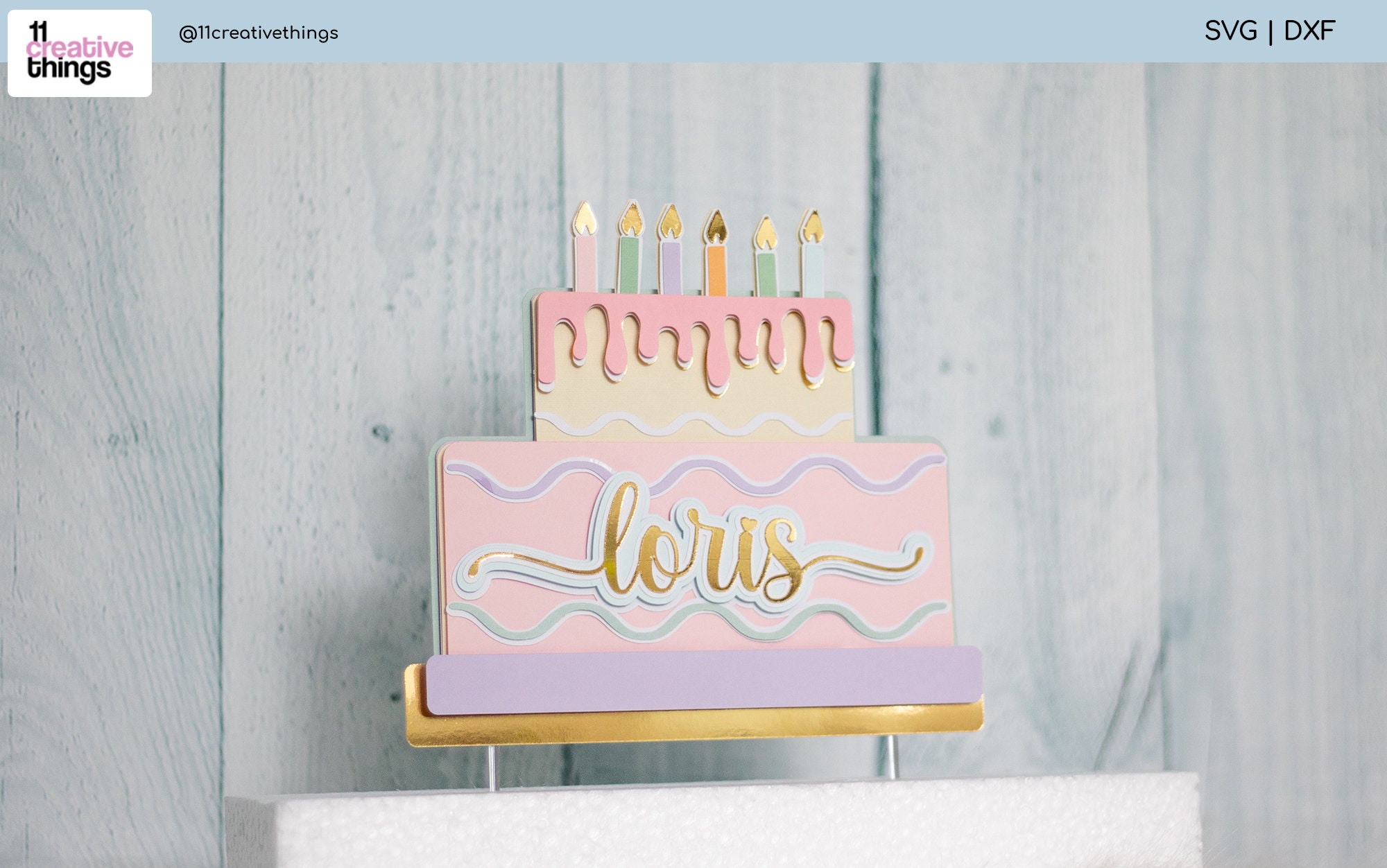 Layered Birthday Cake Topper SVG Cut File Birthday Party - Etsy