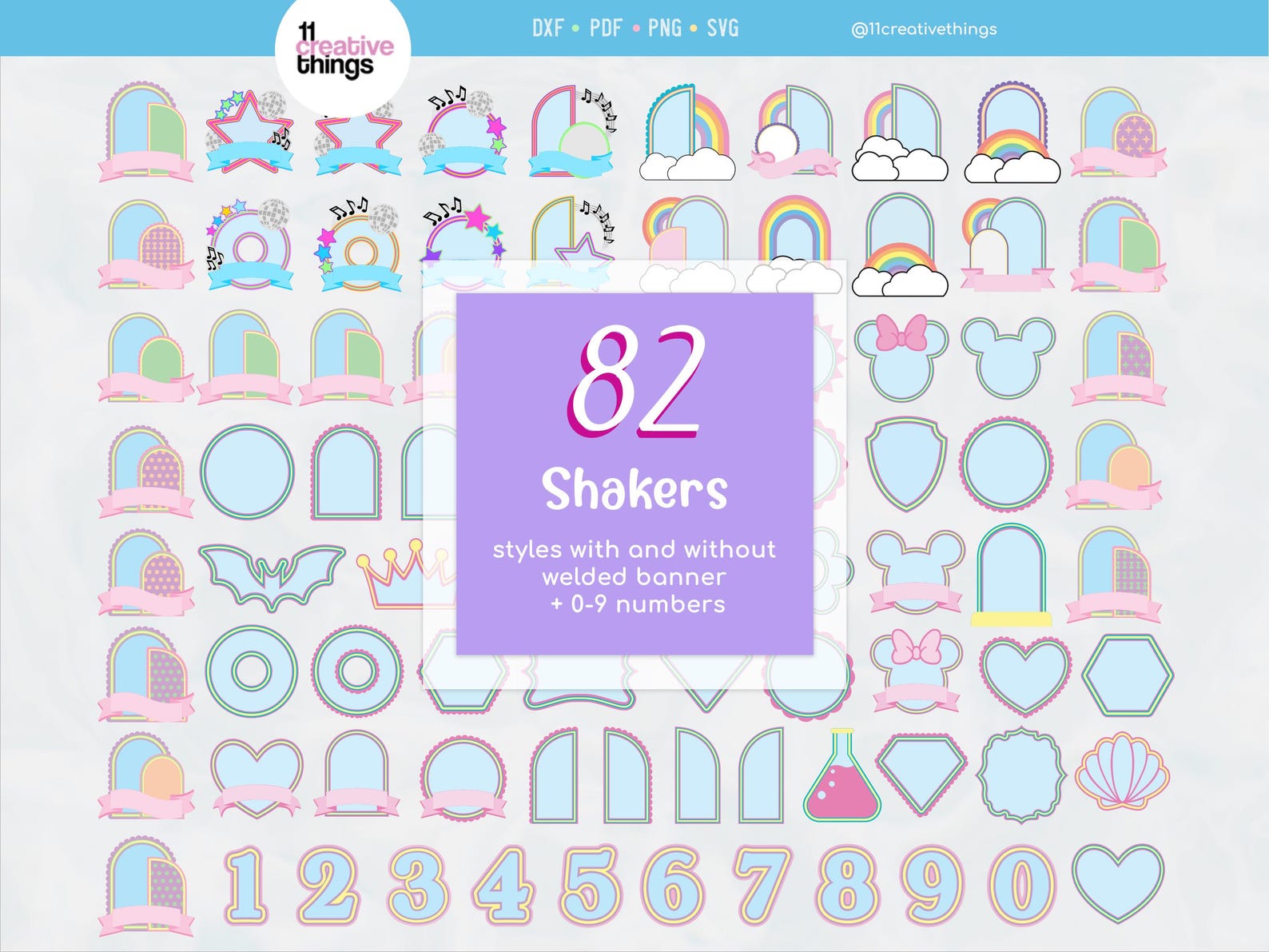 Shaker Cake Topper SVG Bundle With 82 Styles (digital Download With ...