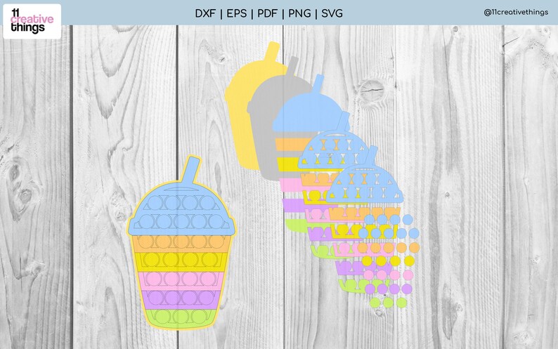 Milkshake Pop Fidget Cake Topper SVG: Birthday Party Decor (digital ...