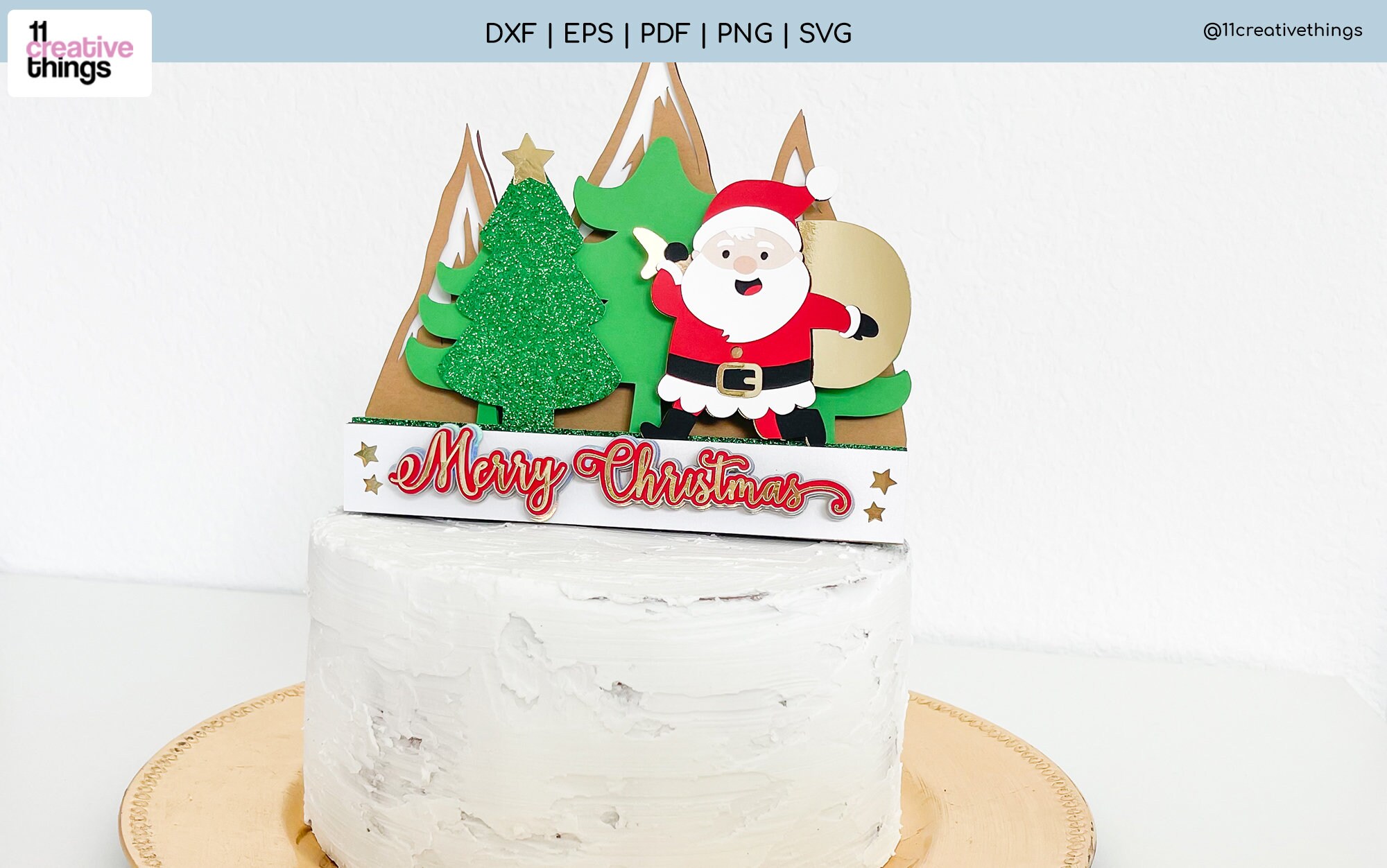 Christmas Cake Topper SVG Santa Claus Cake Topper SVG - Etsy