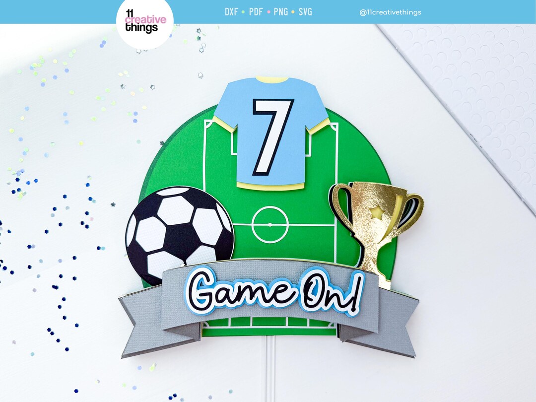 Soccer Cake Topper SVG Template: 0-9 Numbers Included (digital Download ...