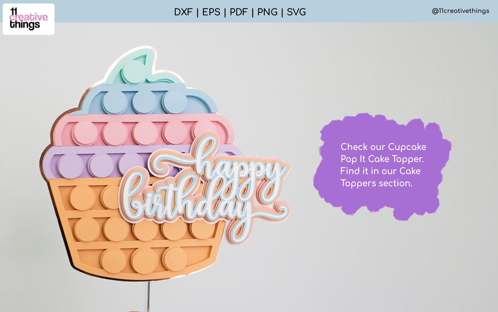 Strawberry Pop Fidget Cake Topper SVG - Strawberry Pop Fidget SVG ...