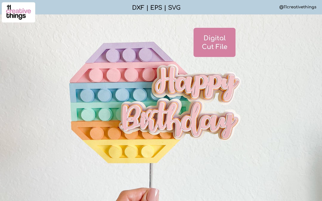 Hexagon Pop Fidget Cake Topper SVG: Birthday Party Decor (digital ...