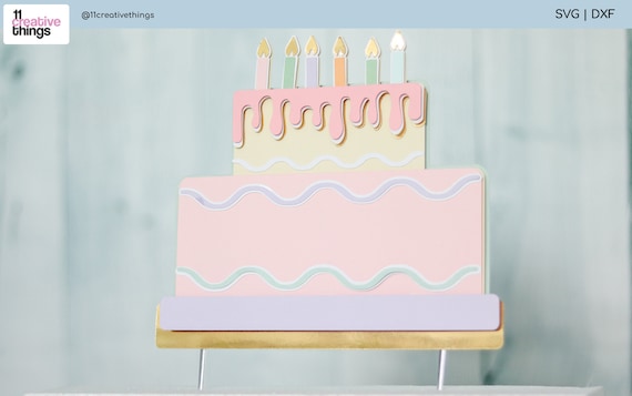 Layered Birthday Cake Topper SVG Cut File Birthday Party - Etsy