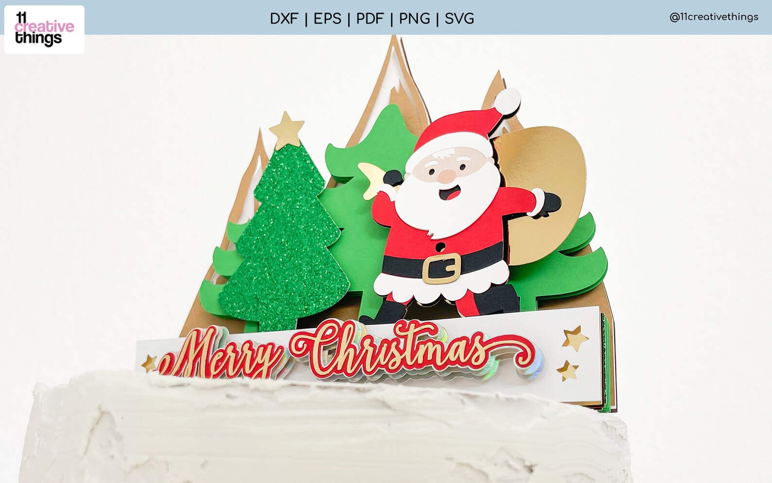 Christmas Cake Topper SVG Santa Claus Cake Topper SVG - Etsy