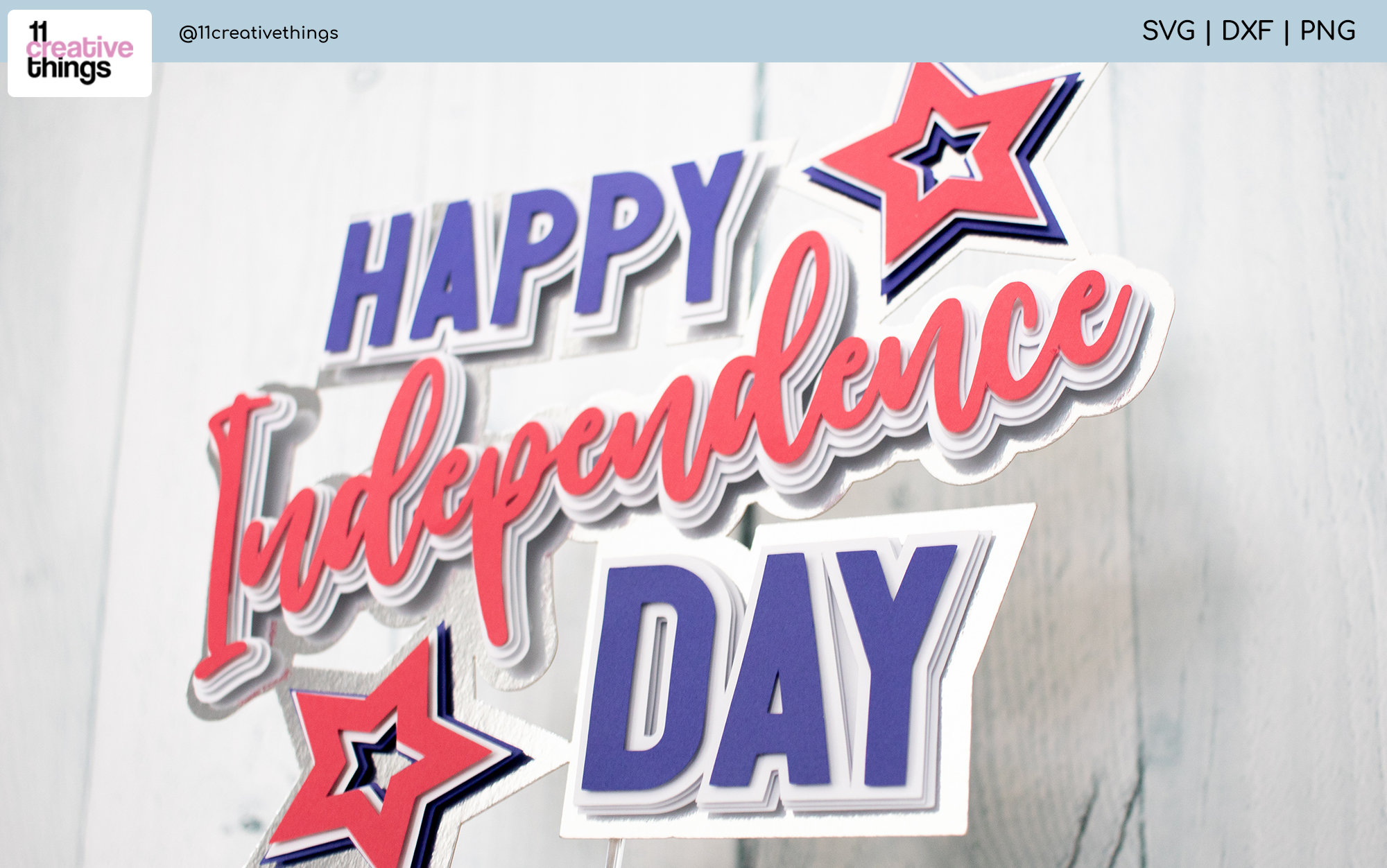 Happy Independence Day Cake Topper SVG Cut File - 4th of July Cake ...