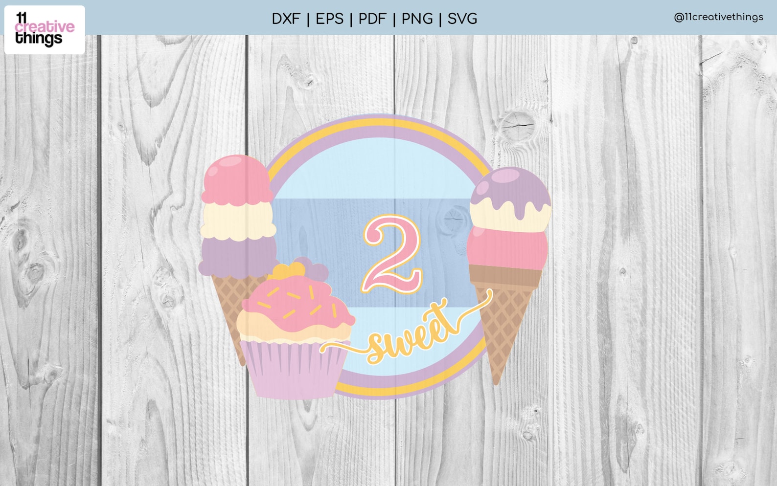 Two Sweet Cake Topper SVG Template: 2nd Birthday Party Decor (digital ...