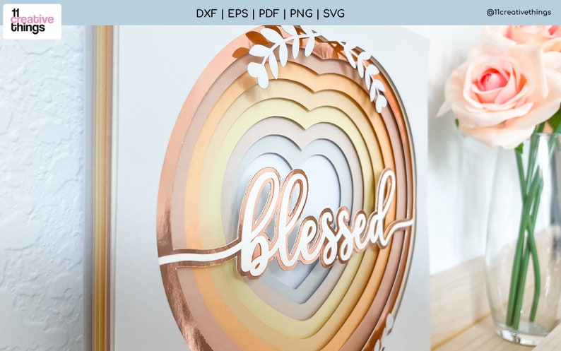 Layered Blessed Shadow Box SVG 3D Shadow Box SVG Blessed - Etsy