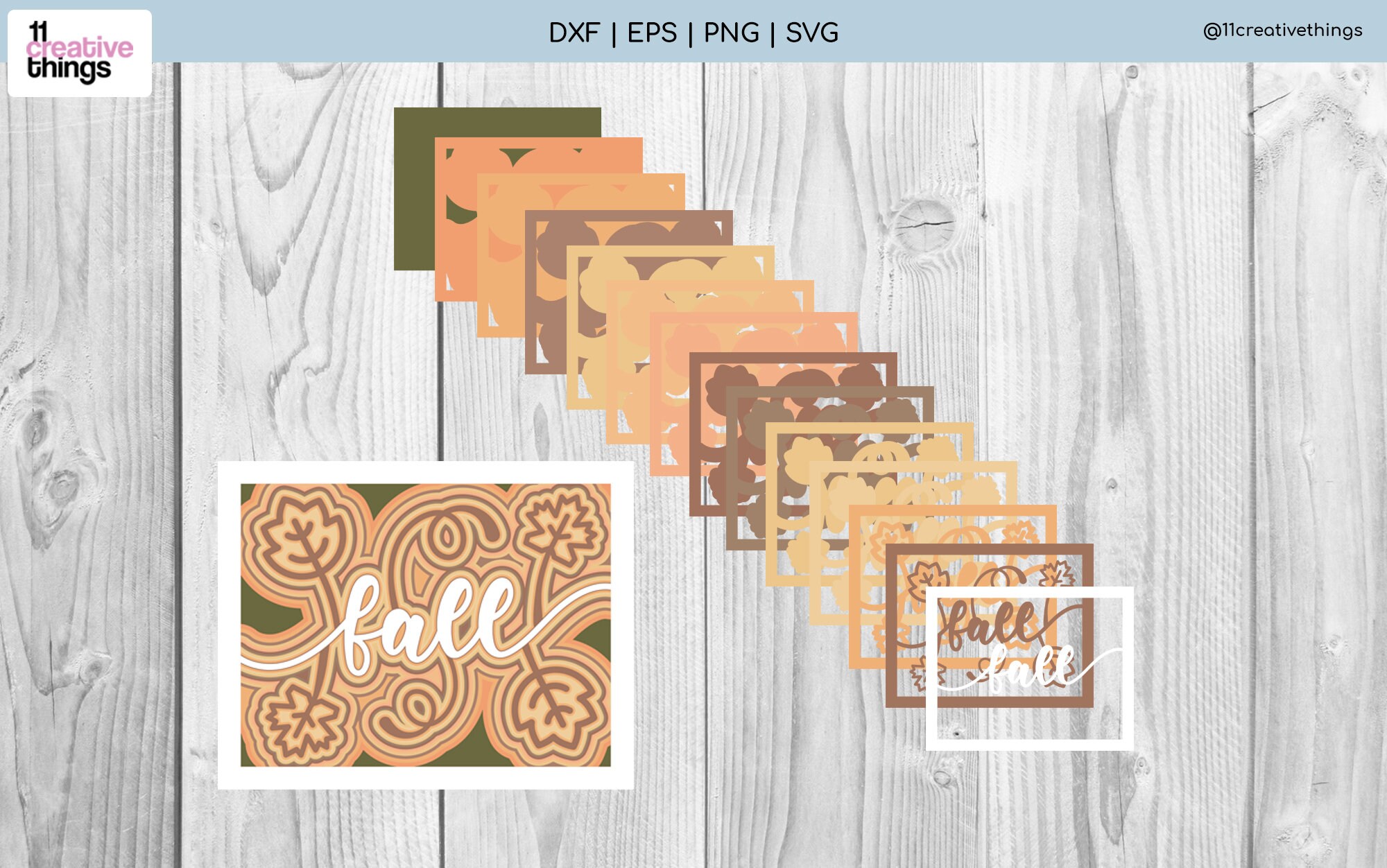 Layered Fall SVG 3D Fall SVG Shadow Box Svg Autumn Cut | Etsy