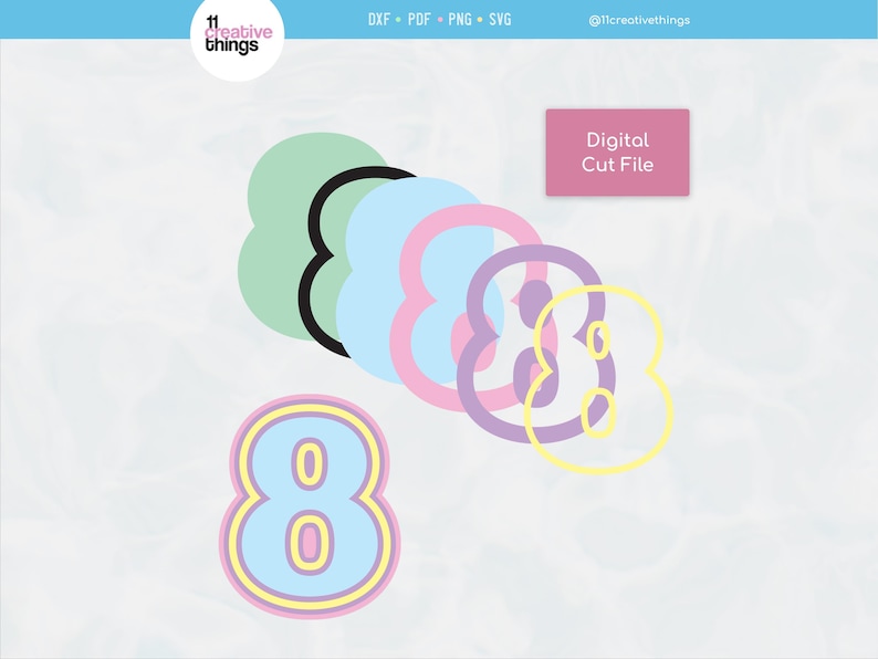 Shaker Numbers Template: Cake Topper, Paper Crafts (digital Download ...