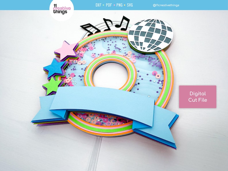Music Pop Star Shaker Cake Topper SVG Template: 8 Styles (digital ...