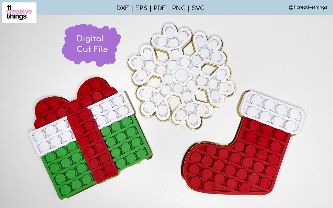 Christmas Pop Fidget SVG Digital File #2 - Pop Fidget Party SVG - Cake ...