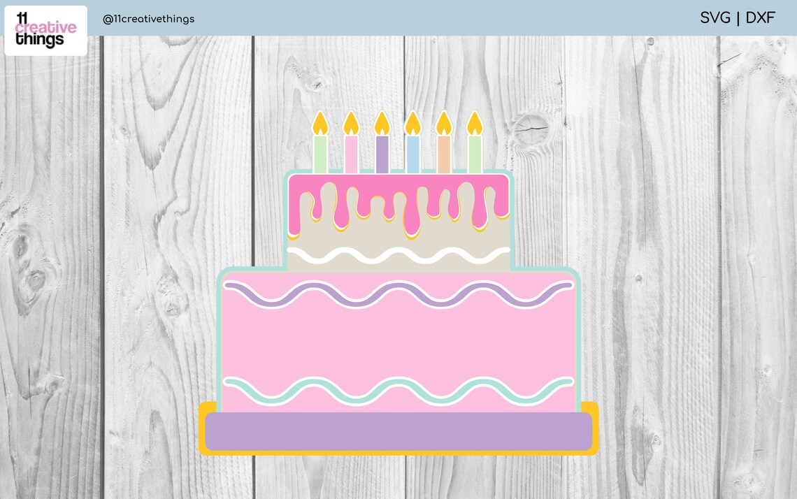Layered Birthday Cake Topper SVG Cut File Birthday Party - Etsy