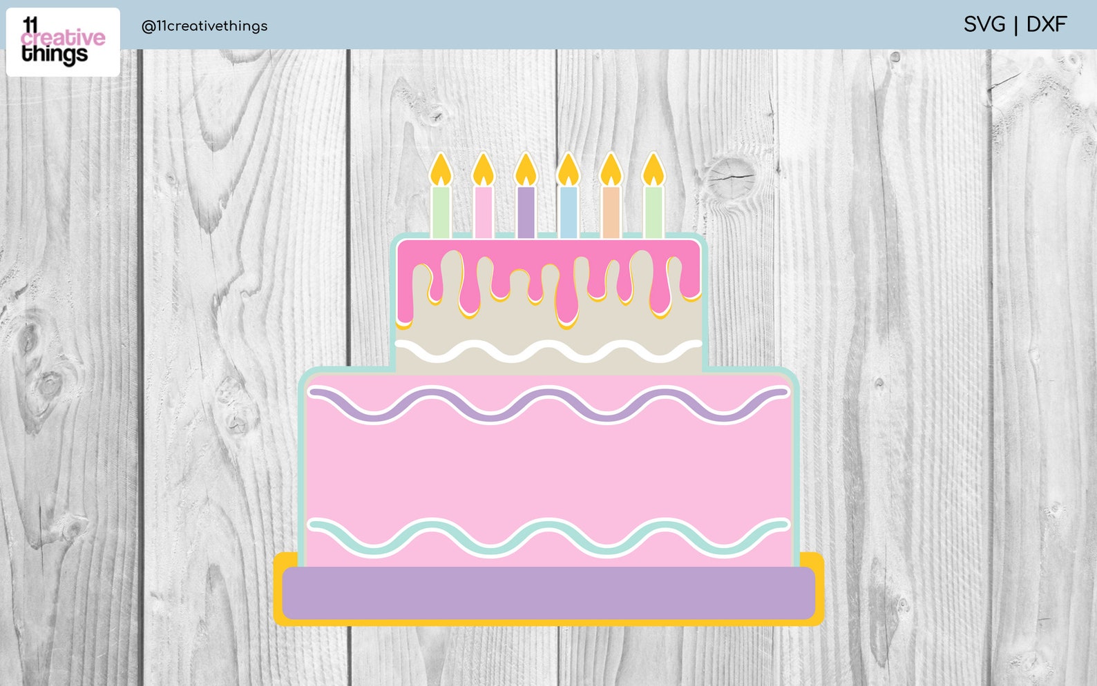 Layered Birthday Cake Topper SVG Cut File - Birthday Party Decoration ...