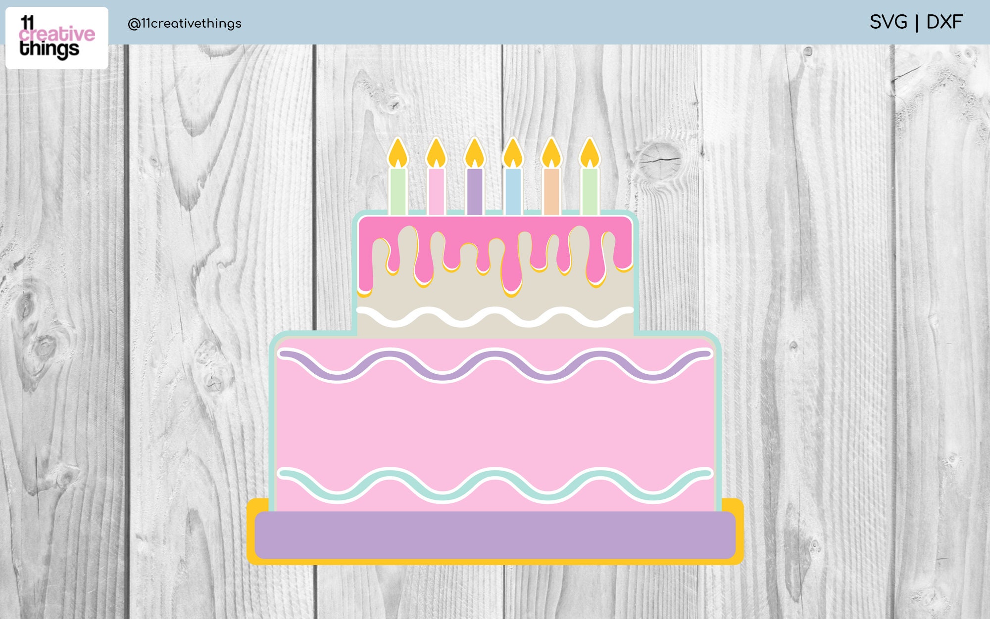 Layered Birthday Cake Topper SVG Cut File - Birthday Party Decoration ...