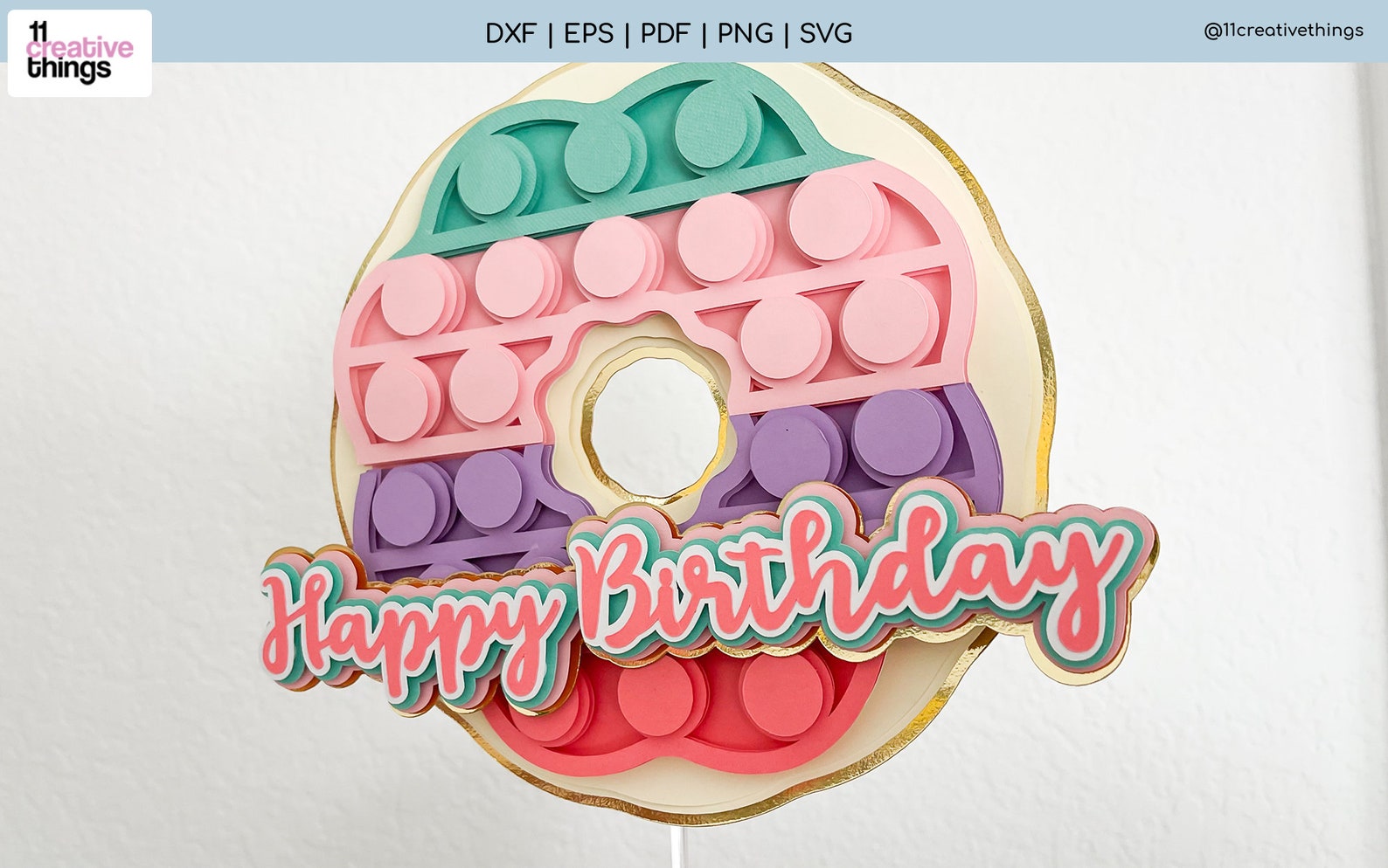 Donut Pop It SVG Cake Topper SVG Pop It Party SVG Fidget - Etsy