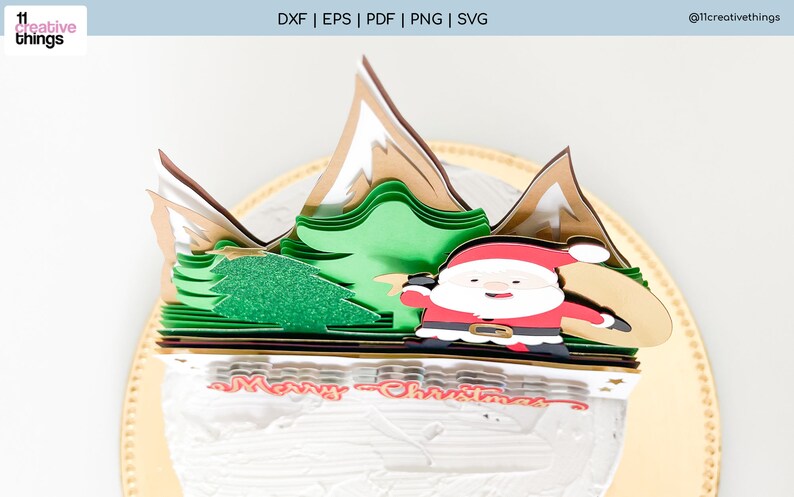 Christmas Cake Topper SVG Santa Claus Cake Topper SVG | Etsy