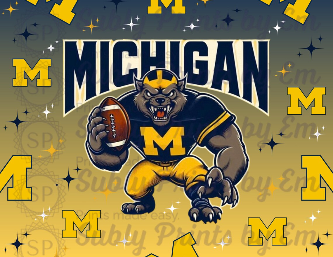 U of M Michigan Wolverines Design for 20oz Tumbler, Digital Download ...