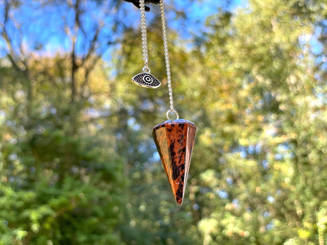 Mahogany Obsidian Pendulum and Mini Bowl Set | Natural Gemstone ...