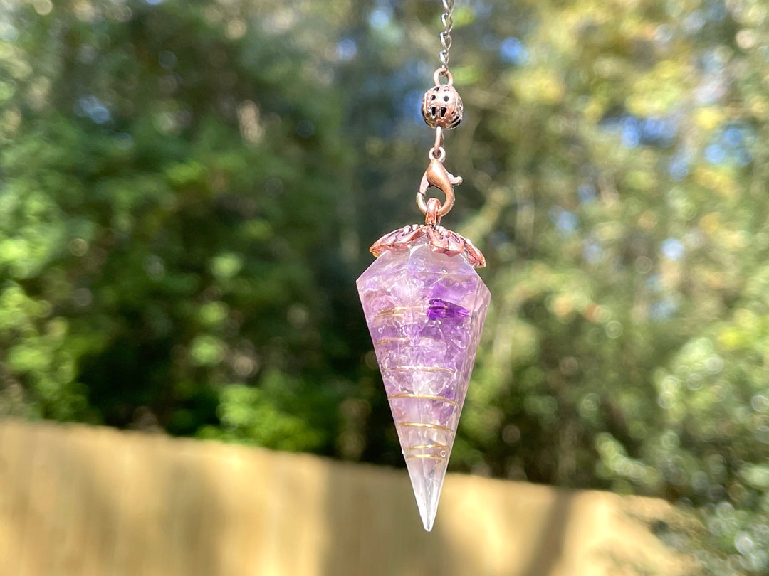Orgone Amethyst Copper Pendulum and Mini Bowl Set. - Etsy