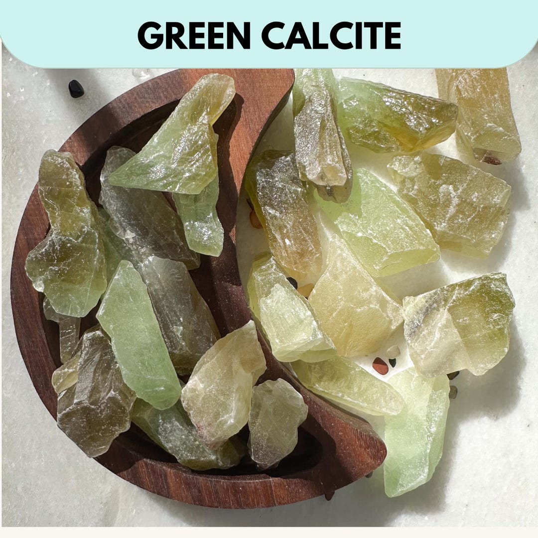 Rough Green Calcite Crystal: Natural Reiki Infused Mineral - Etsy