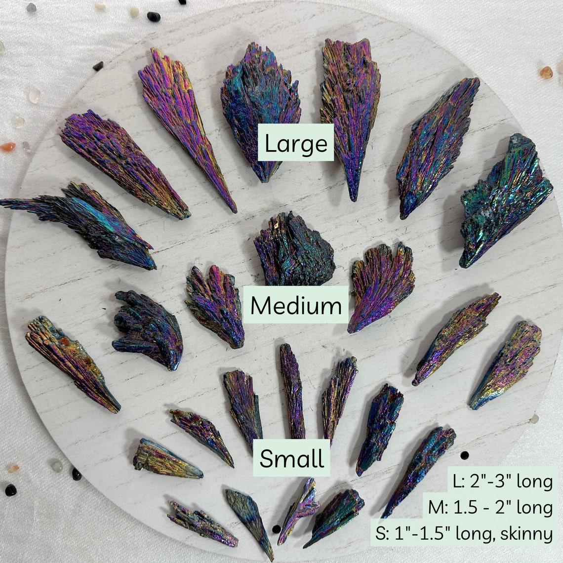 Aura Titanium Kyanite | Flame Aura Black Kyanite | Witch Broom Crystal ...