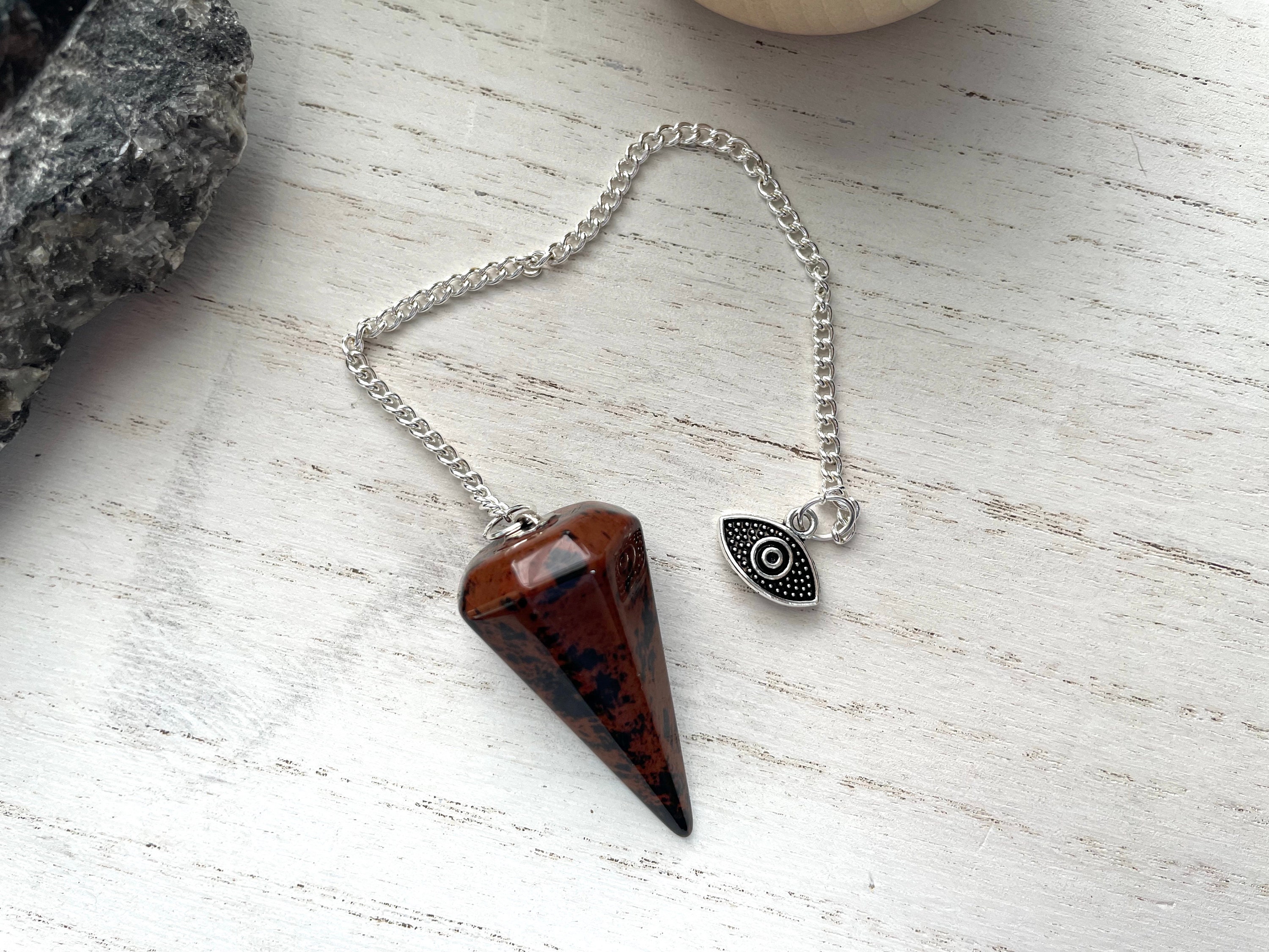 Mahogany Obsidian Pendulum and Mini Bowl Set | Natural Gemstone ...