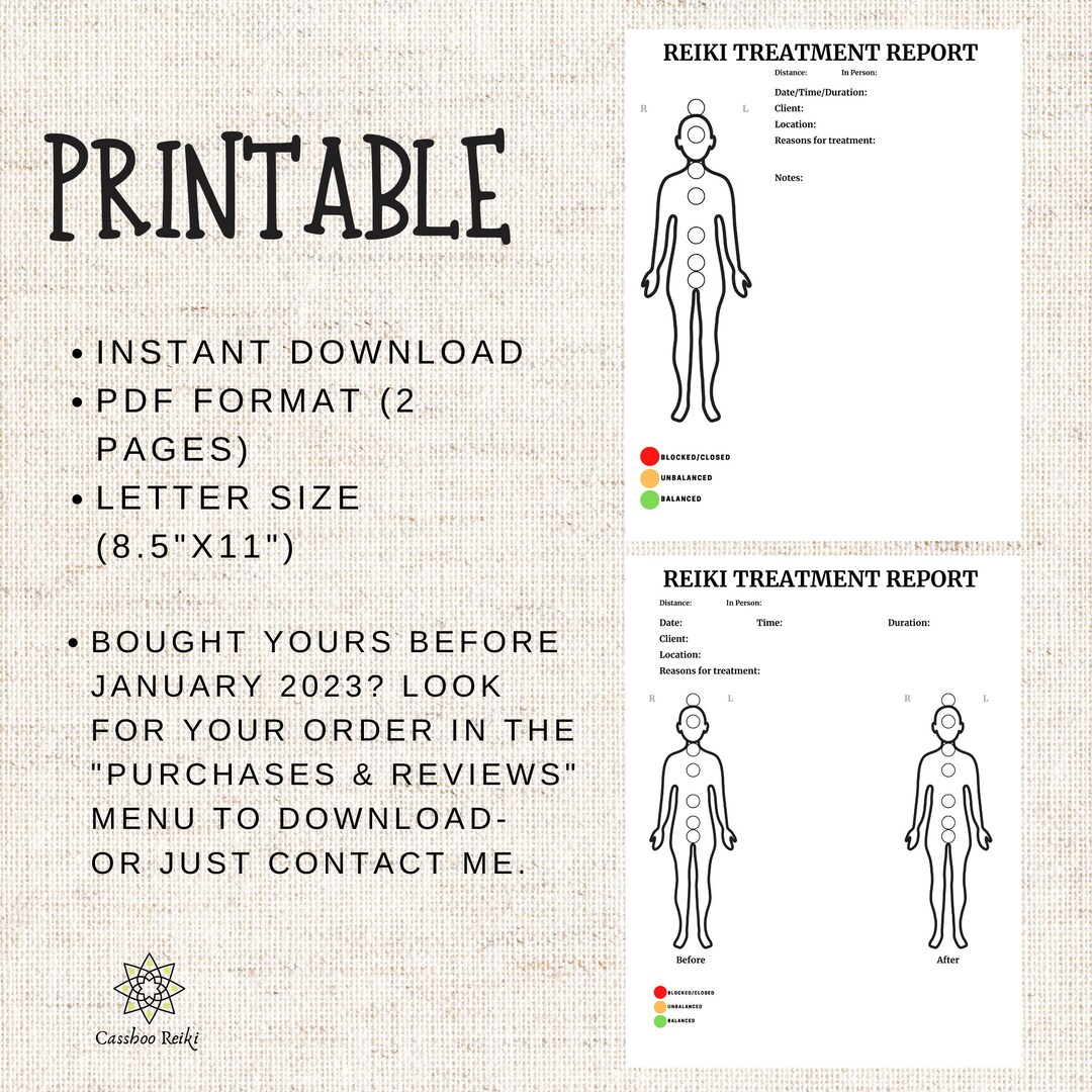 Reiki Session Template. 2 Designs. Digital Download - Etsy