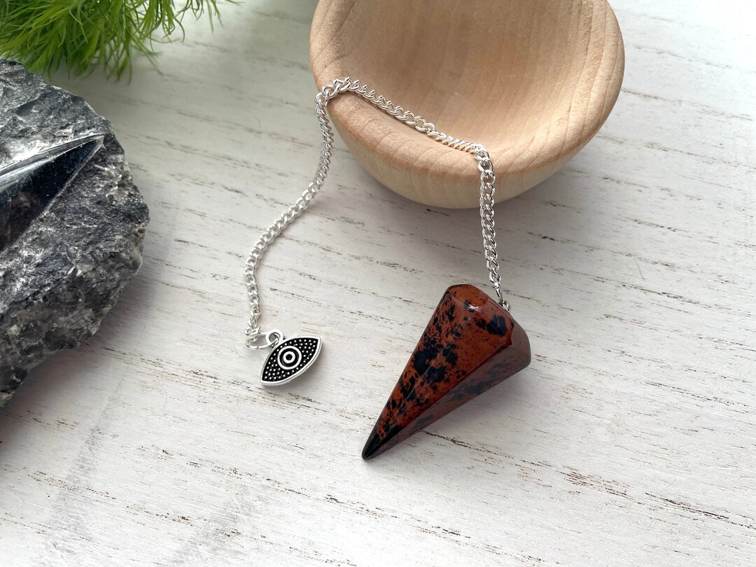 Mahogany Obsidian Pendulum and Mini Bowl Set | Natural Gemstone ...