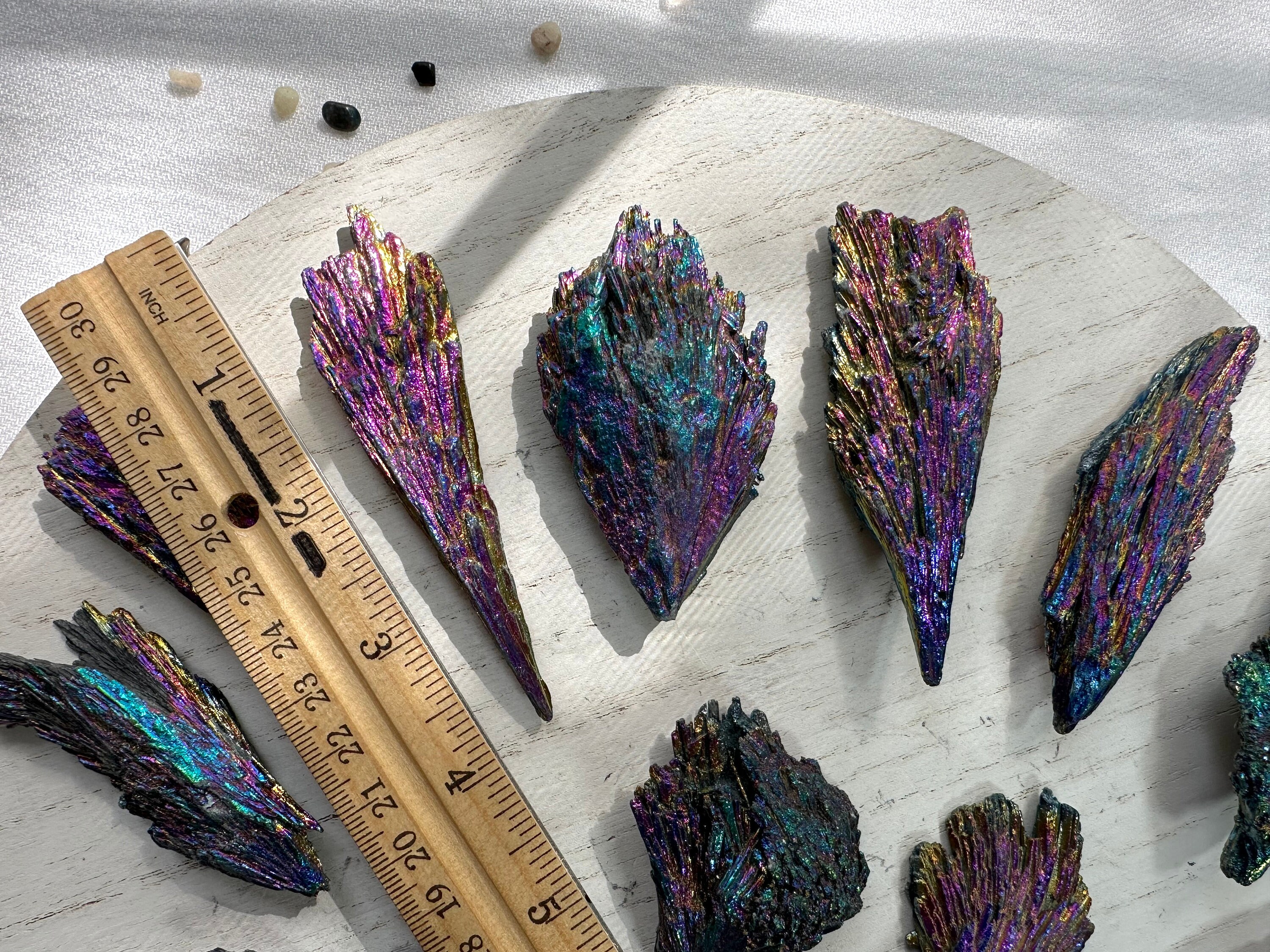 Aura Titanium Kyanite | Flame Aura Black Kyanite | Witch Broom Crystal ...