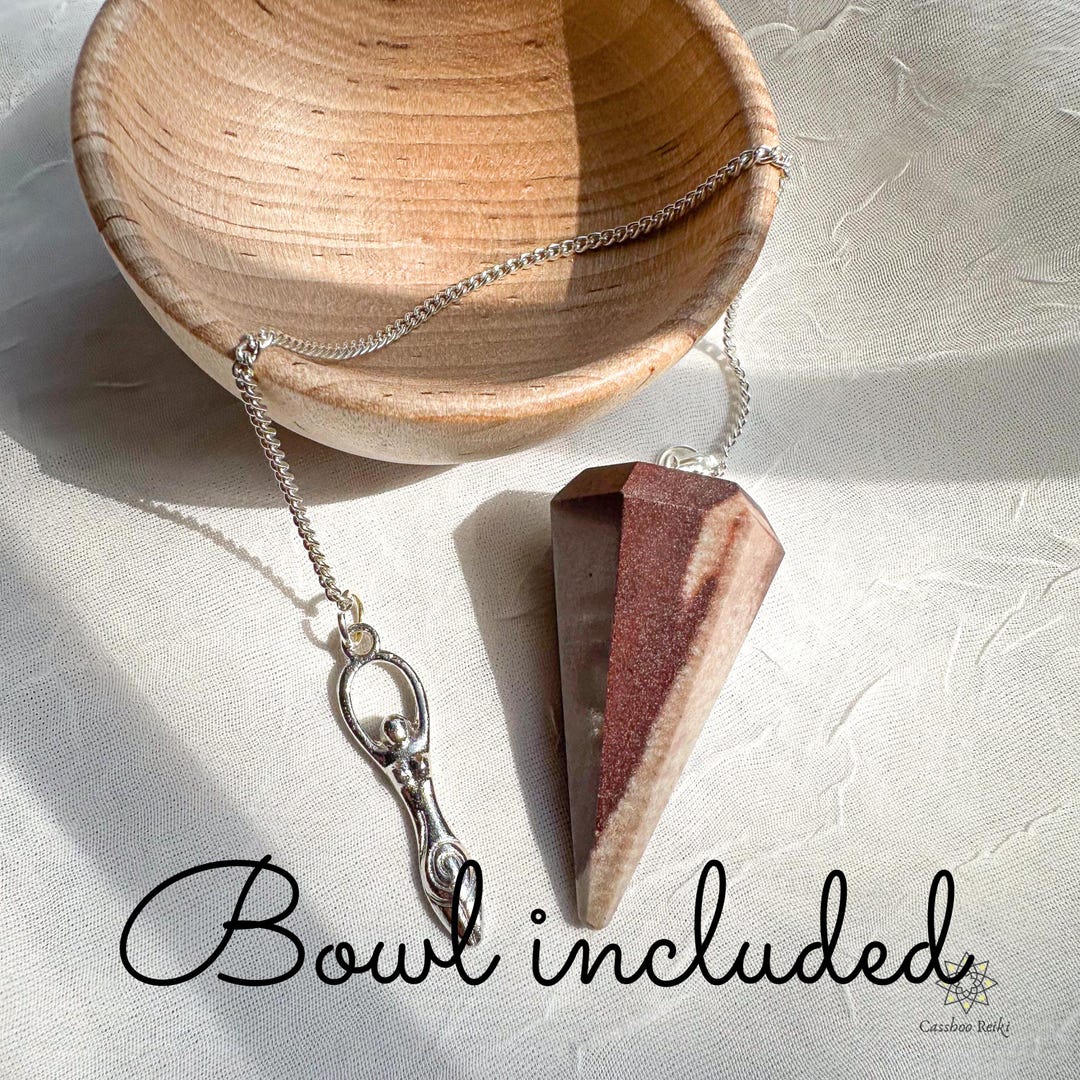Shiva Lingam Goddess Pendulum and Mini Bowl Set Natural Gemstone ...