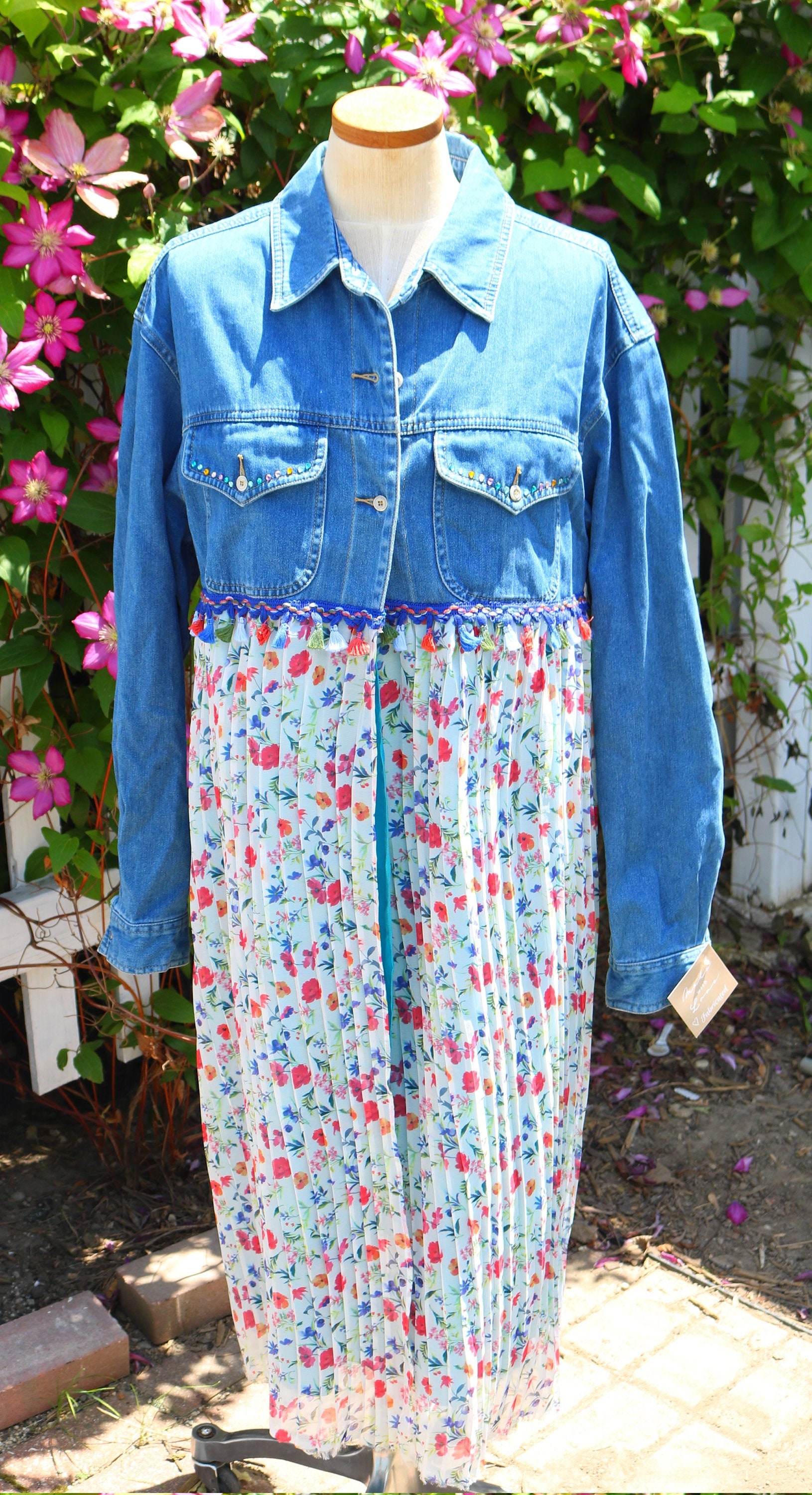 Women's Denim and Floral Festival Duster - Etsy