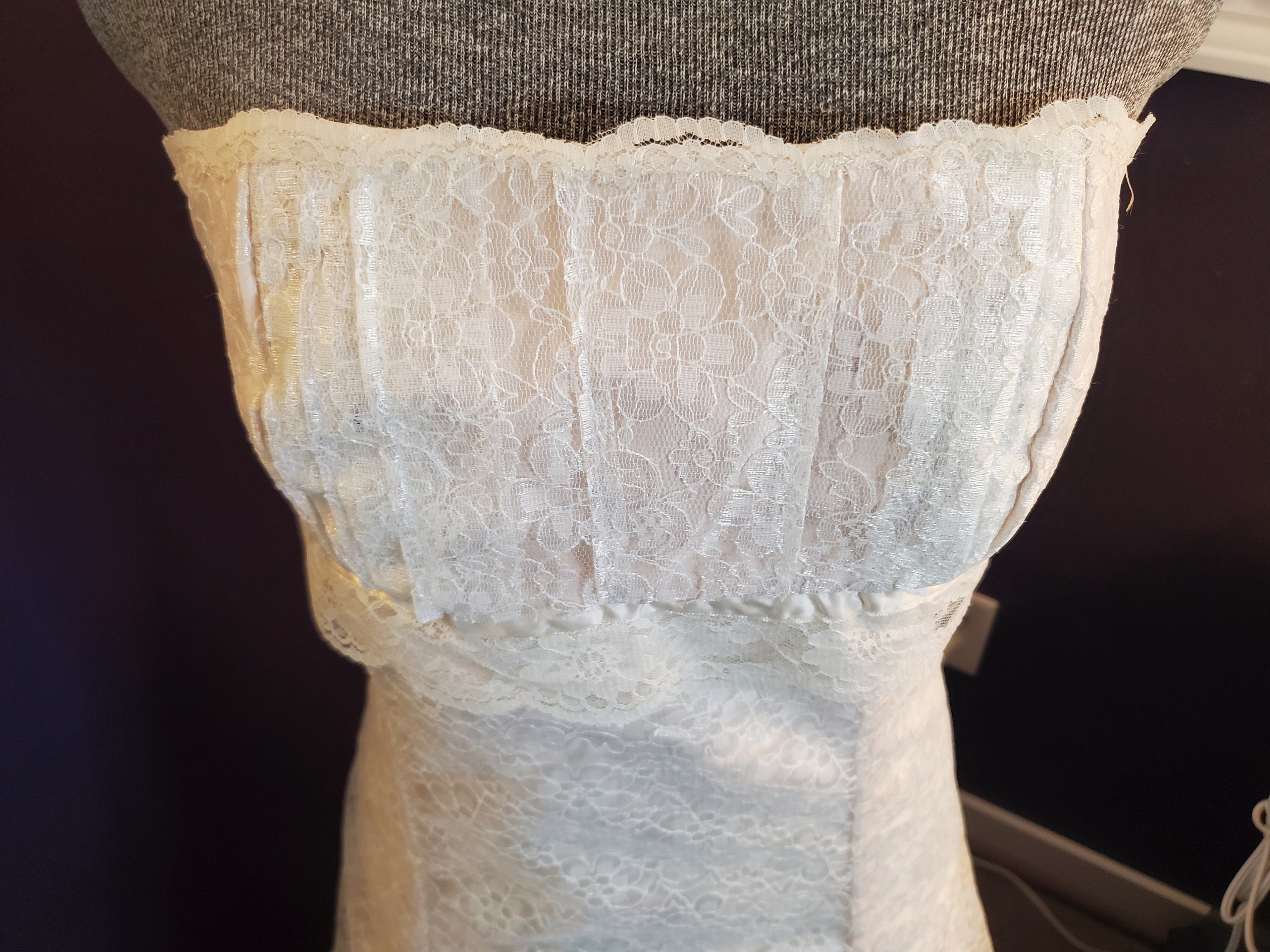 Vintage Lace Repurposed Strapless Wedding Gown With Short Train - Etsy