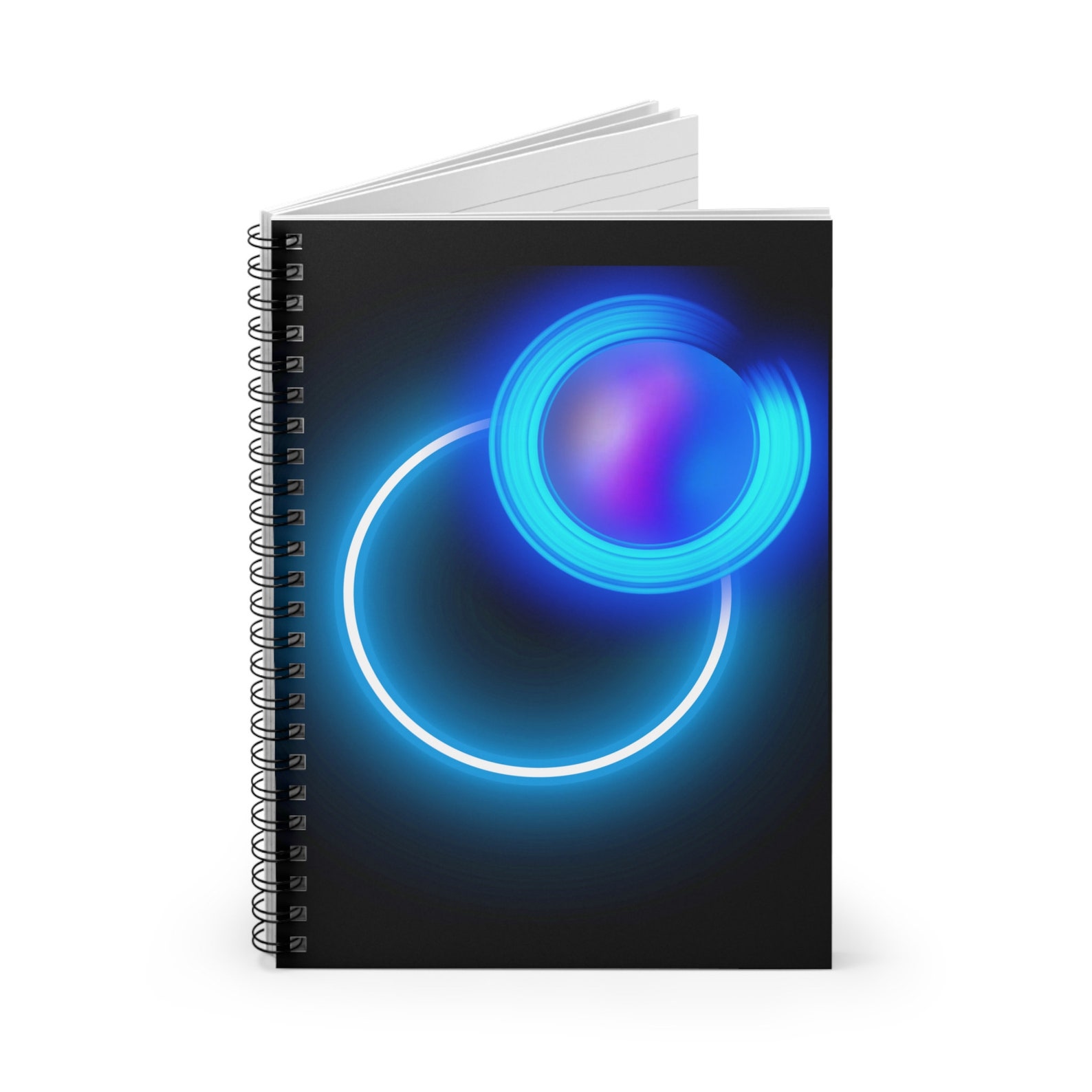 Blue Neon Solar Eclipse Artistic Design 8 X6 Ruled Lined - Etsy