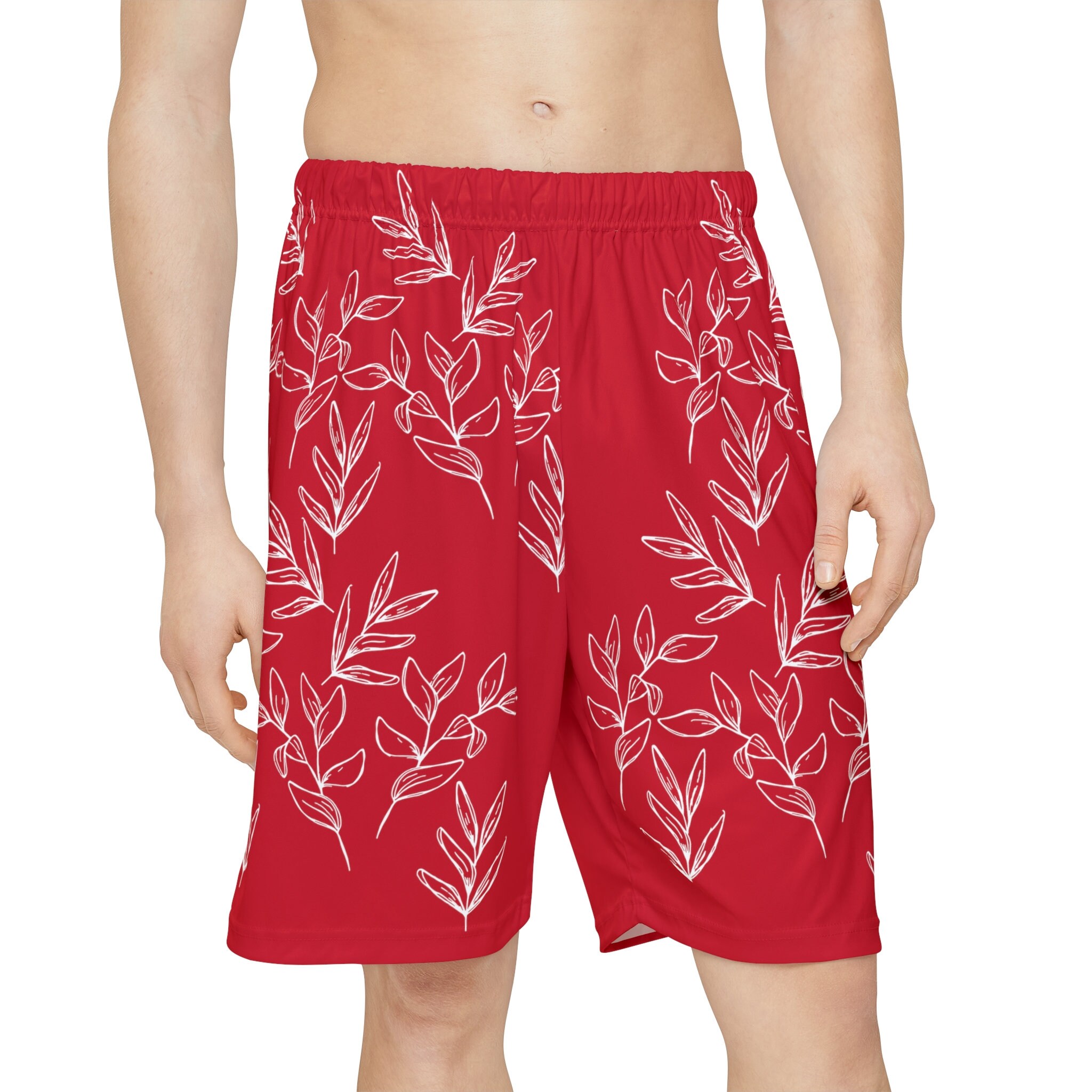 Floral Patten Graphical Design - Red Men's Athletic All Over Print ...