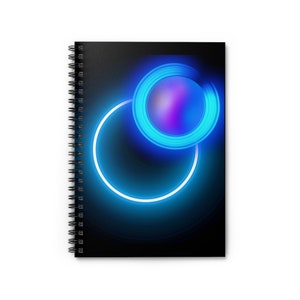 Blue Neon Solar Eclipse Artistic Design 8 X6 Ruled Lined - Etsy