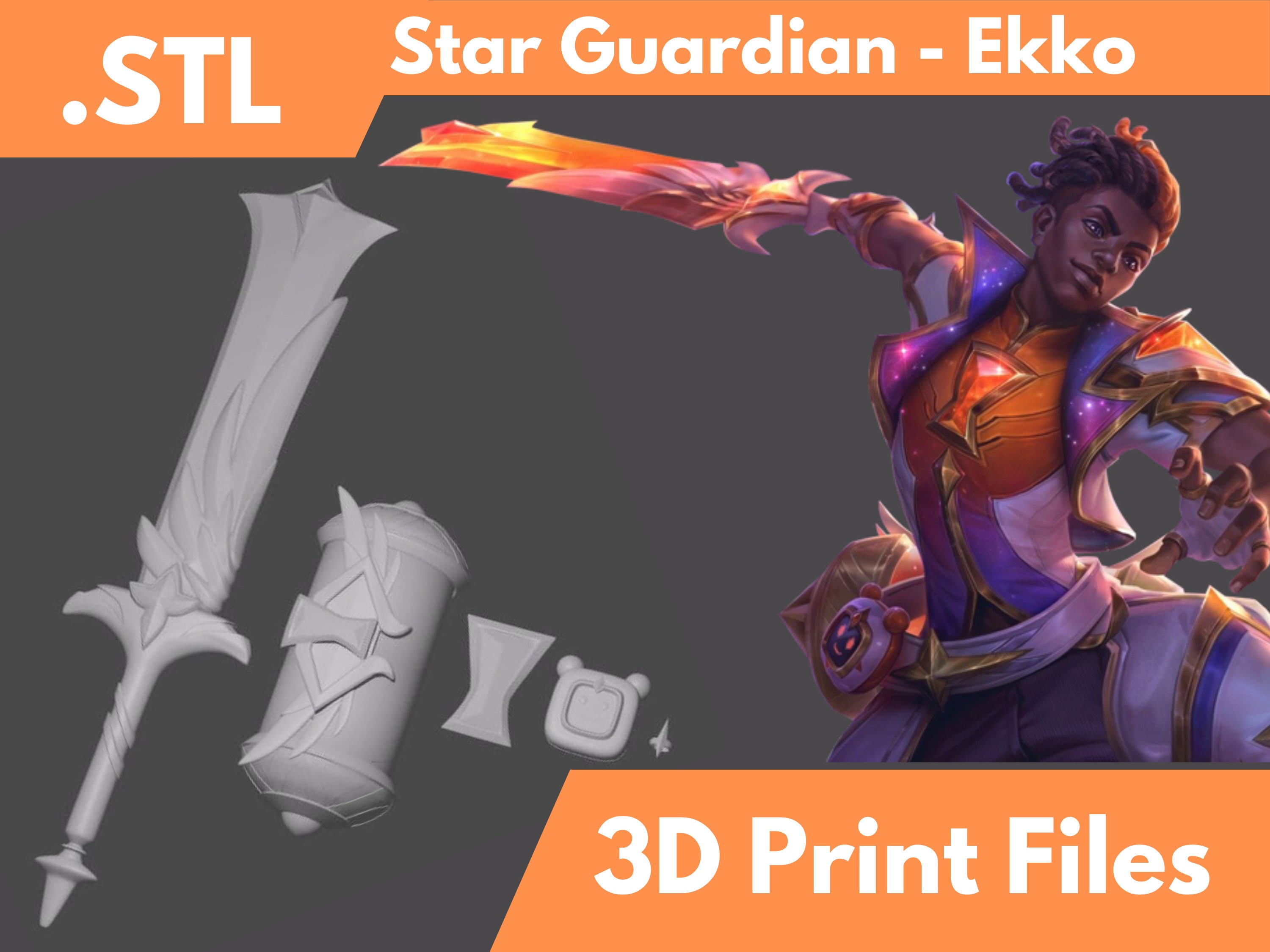 Star Guardian Ekko Cosplay 3D Print Files - League of Legends - Etsy