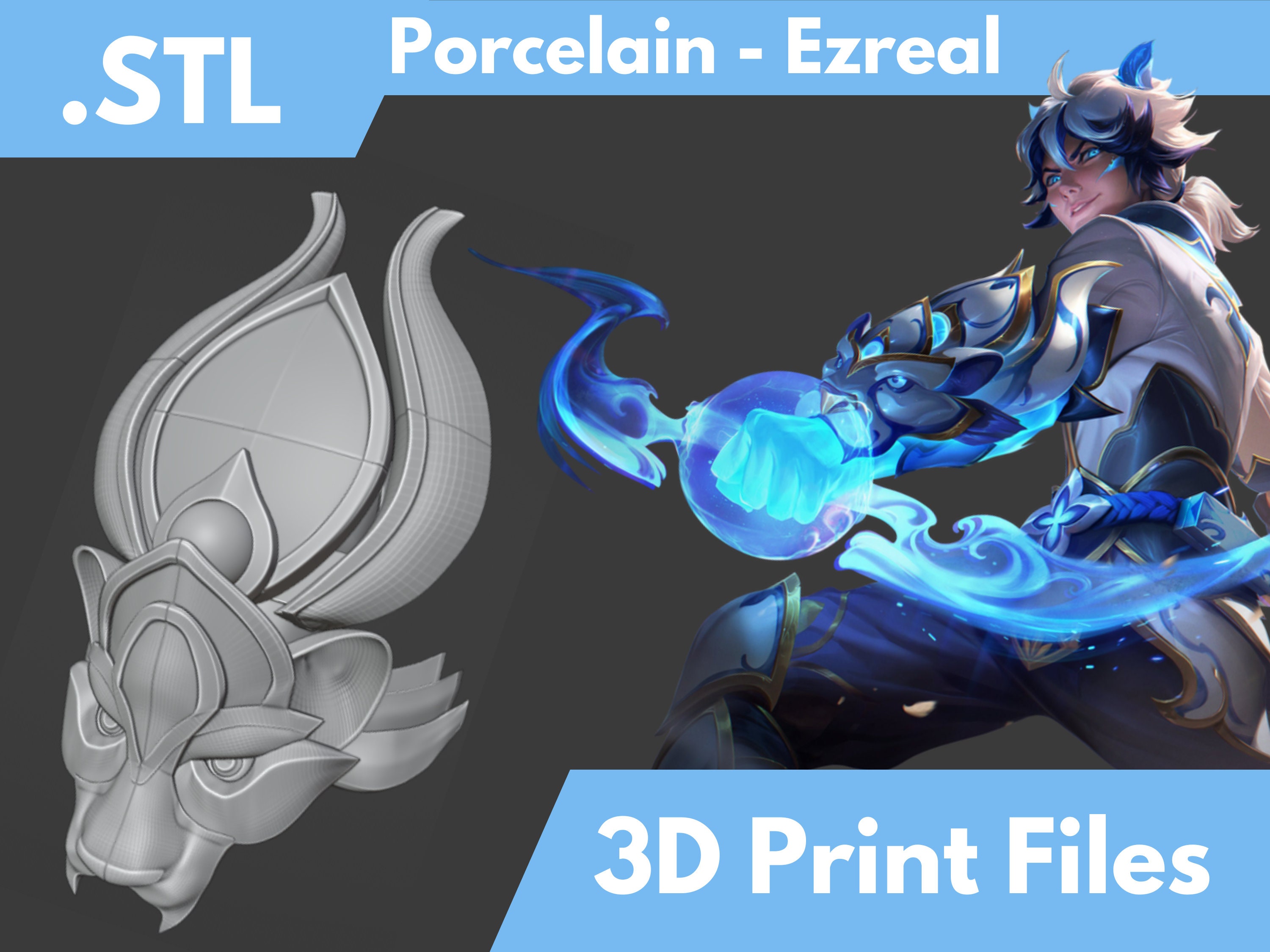 Porcelain Ezreal Cosplay 3D Print File - League of Legends - Etsy