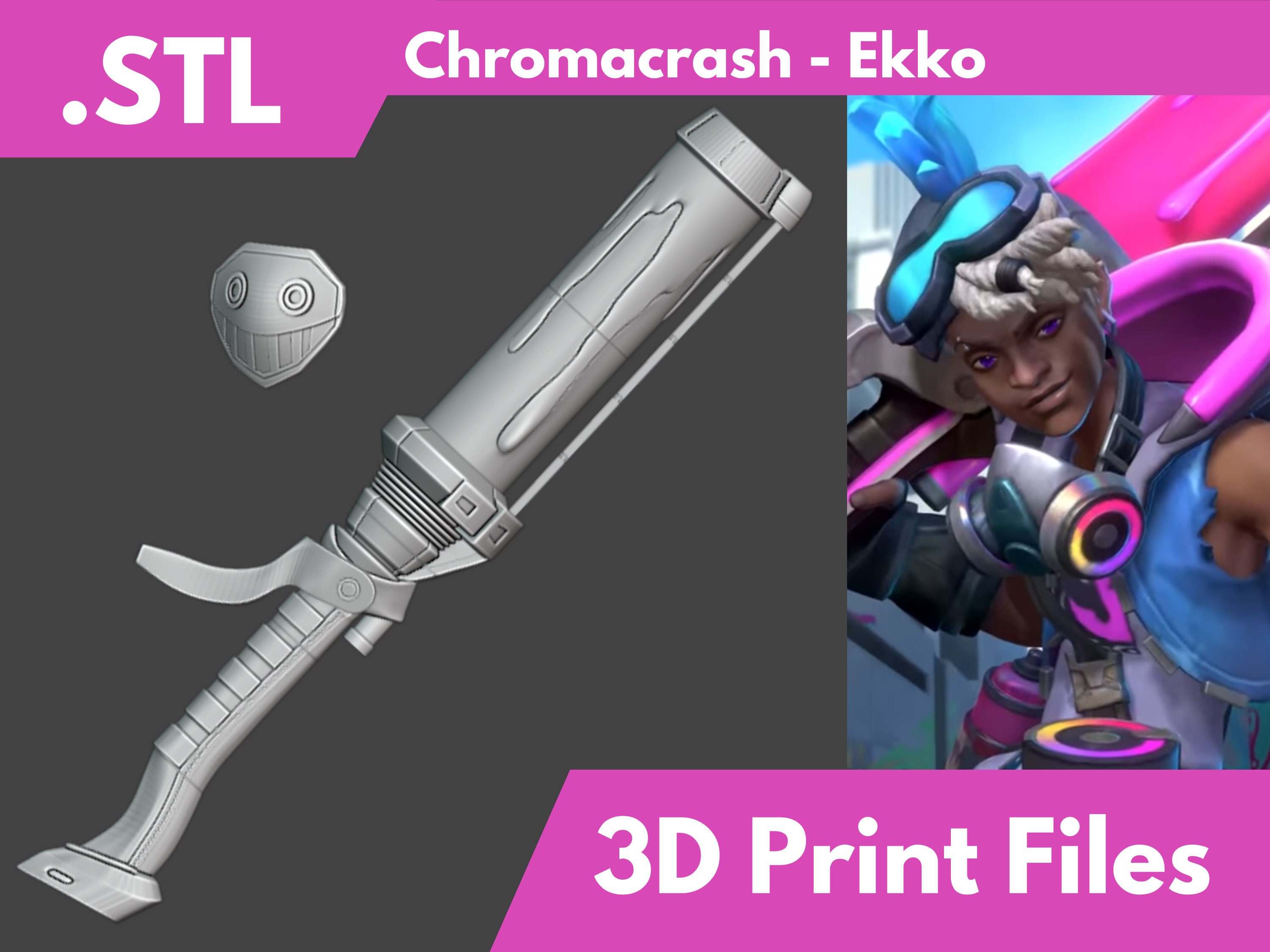 Chromacrash Ekko Cosplay 3D Print File - League of Legends: Wild Rift ...