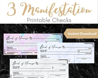 Manifestation Checks, Law of Attraction Checks, Law of Abundance Checks ...