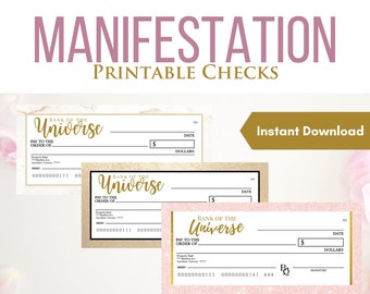 Manifestation Checks, Law of Attraction Checks, Law of Abundance Checks ...