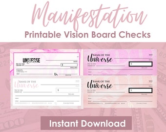 Manifestation Checks, Law of Attraction Checks, Law of Abundance Checks ...