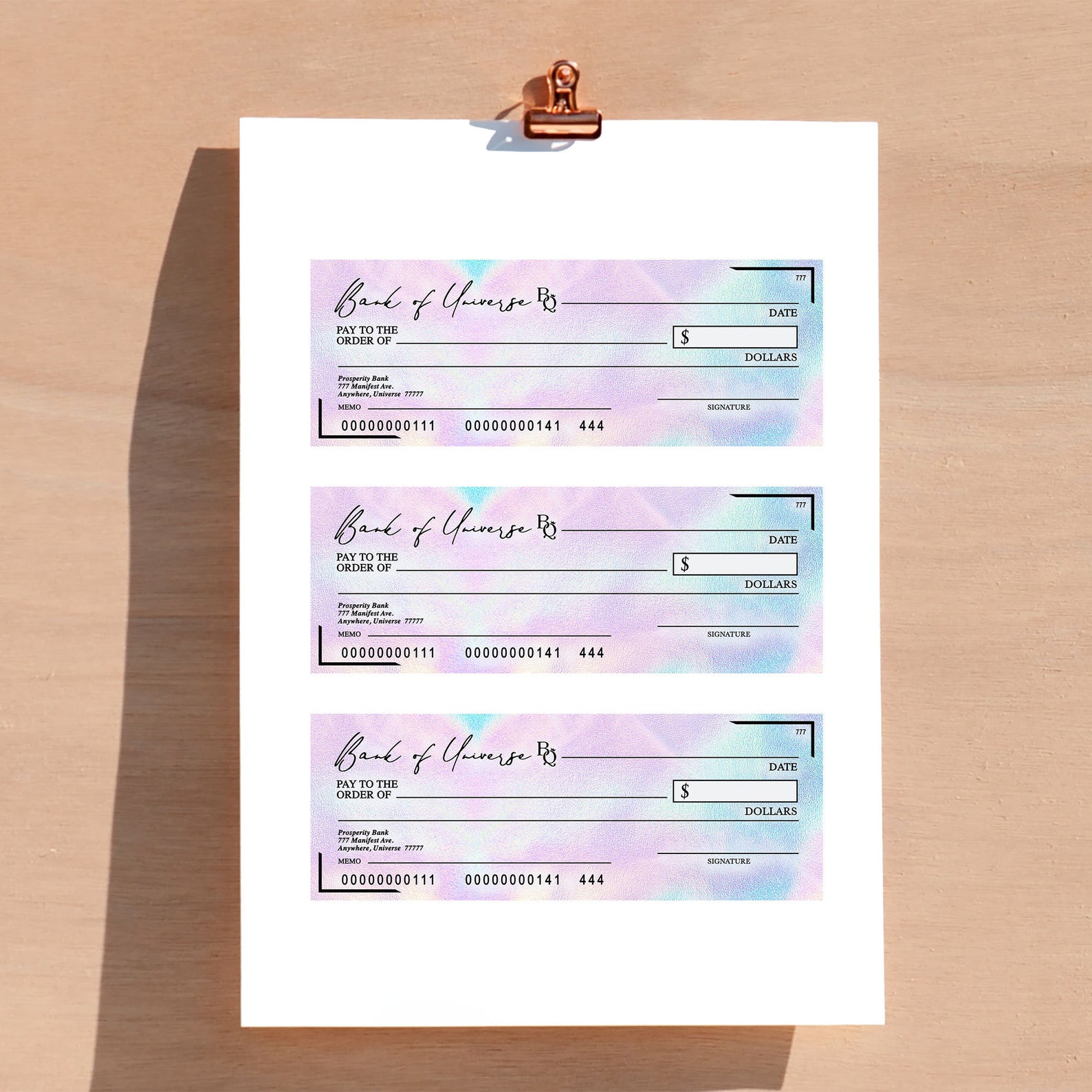 Manifestation Checks, Law of Attraction Checks, Law of Abundance Checks ...