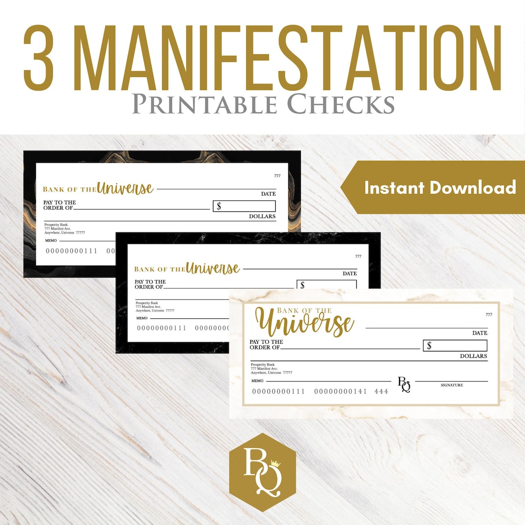 Manifestation Checks, Law of Attraction Checks, Law of Abundance Checks ...