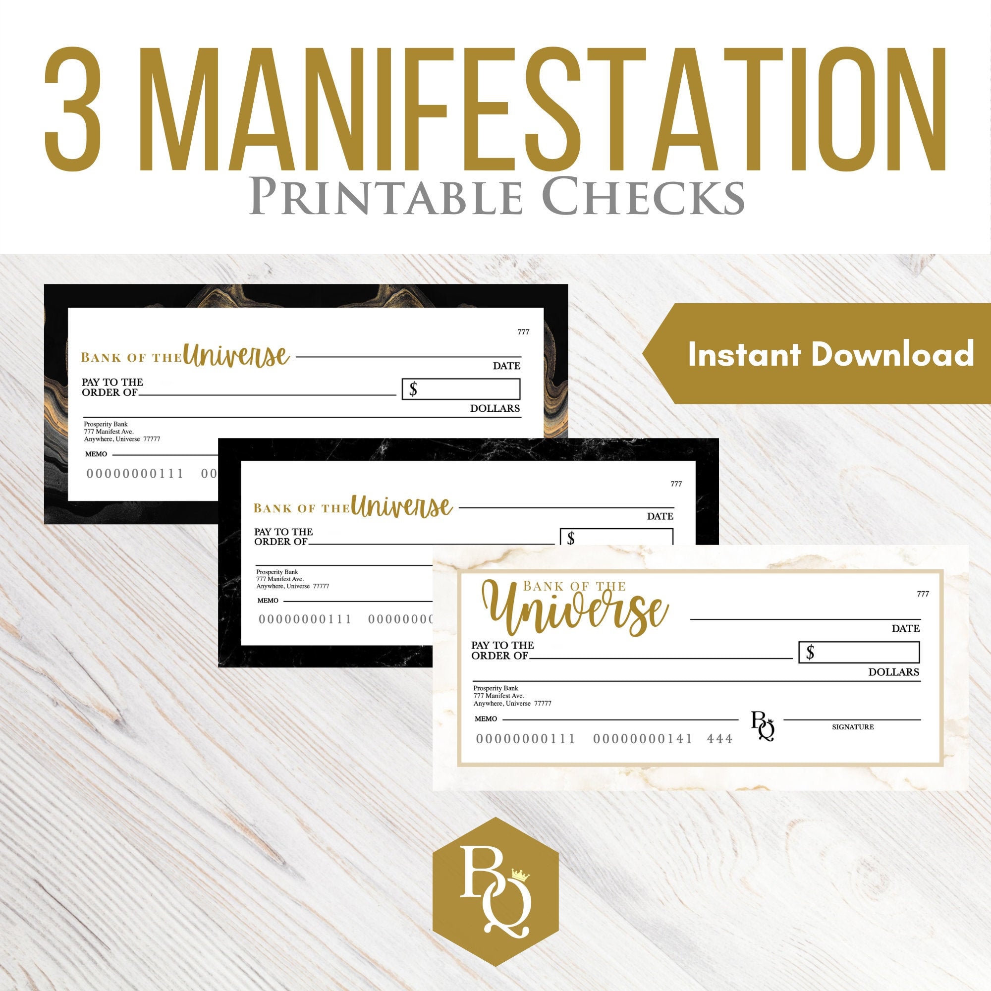 Manifestation Checks, Law of Attraction Checks, Law of Abundance Checks ...