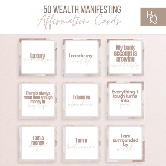 50 Affirmation Cards Printables Law of Attraction Cards Law - Etsy