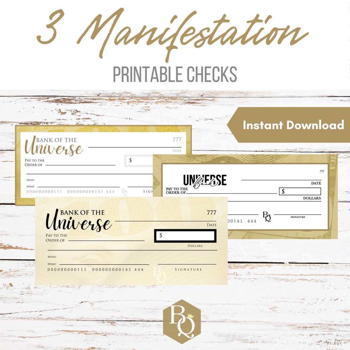 Manifestation Checks, Law of Attraction Checks, Law of Abundance Checks ...