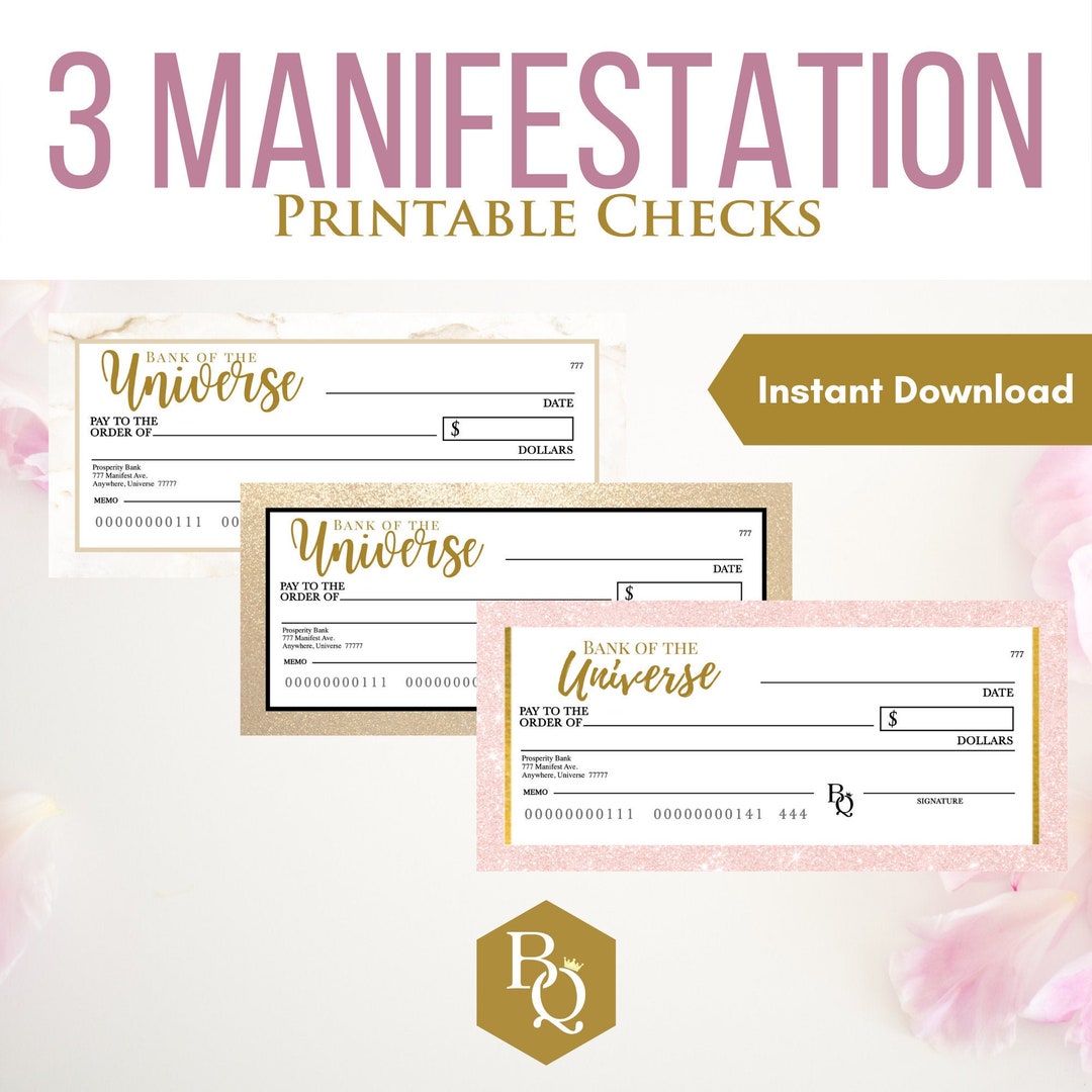 Manifestation Checks, Law of Attraction Checks, Law of Abundance Checks ...