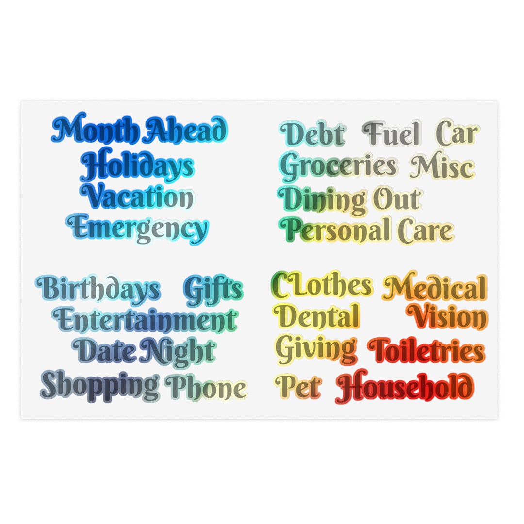 Cash Envelope Labels and Cash Envelope Folder Labels Fancy - Etsy